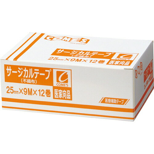 不織布タイプのサージカルテープです。161016。介護用品 ＞ 救急用品 ＞ サージカルテープ ＞ 。●25mm×9m、12巻です。