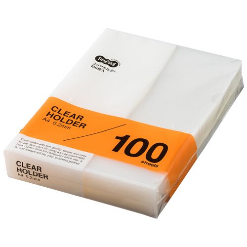 オフィスで何かと大活躍。分類・整理に便利なアイテム。OCHA4-100。ファイル ＞ クリアホルダー ＞ クリアホルダー ＞ 。●書類の保管、提出に、使いみち、いろいろ。1パック100枚入のクリアホルダー。検索キーワード:OCHA4100