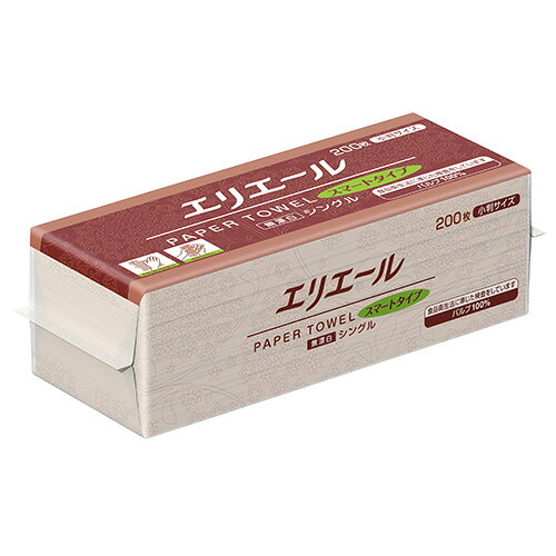 無漂白バージンパルプ100％。食品にも安心して使える。EスマミザシS200。衣料・生活用品 ＞ 日用品 ＞ ペーパータオル ＞ エコノミーサイズ。●レギュラーサイズの約70％の大きさのエコノミータイプ。