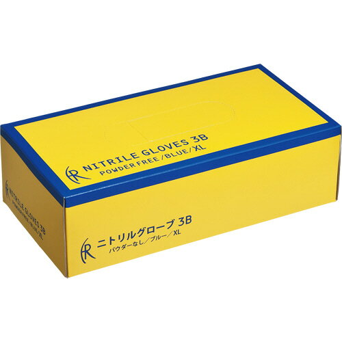 【食品衛生法適合】指先から手のひらまでのエンボス加工で滑りにくい。FR-5664。介護用品 ＞ 衛生用品 ＞ 使いきり手袋 ＞ 合成ゴム（ニトリル）。●XLサイズのニトリルグローブパウダーフリータイプ、ブルー色の200枚入です。●薄手でやわ...