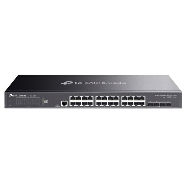 ティーピーリンクジャパン株式会社。JetStream 24ポート ギガビット L2+ マネージスイッチ/4スロット 10GE SFP+【英語パッケージ】10 Gbps SFP+スロットx4、集中型クラウド管理・インテリジェントモニタリング。
