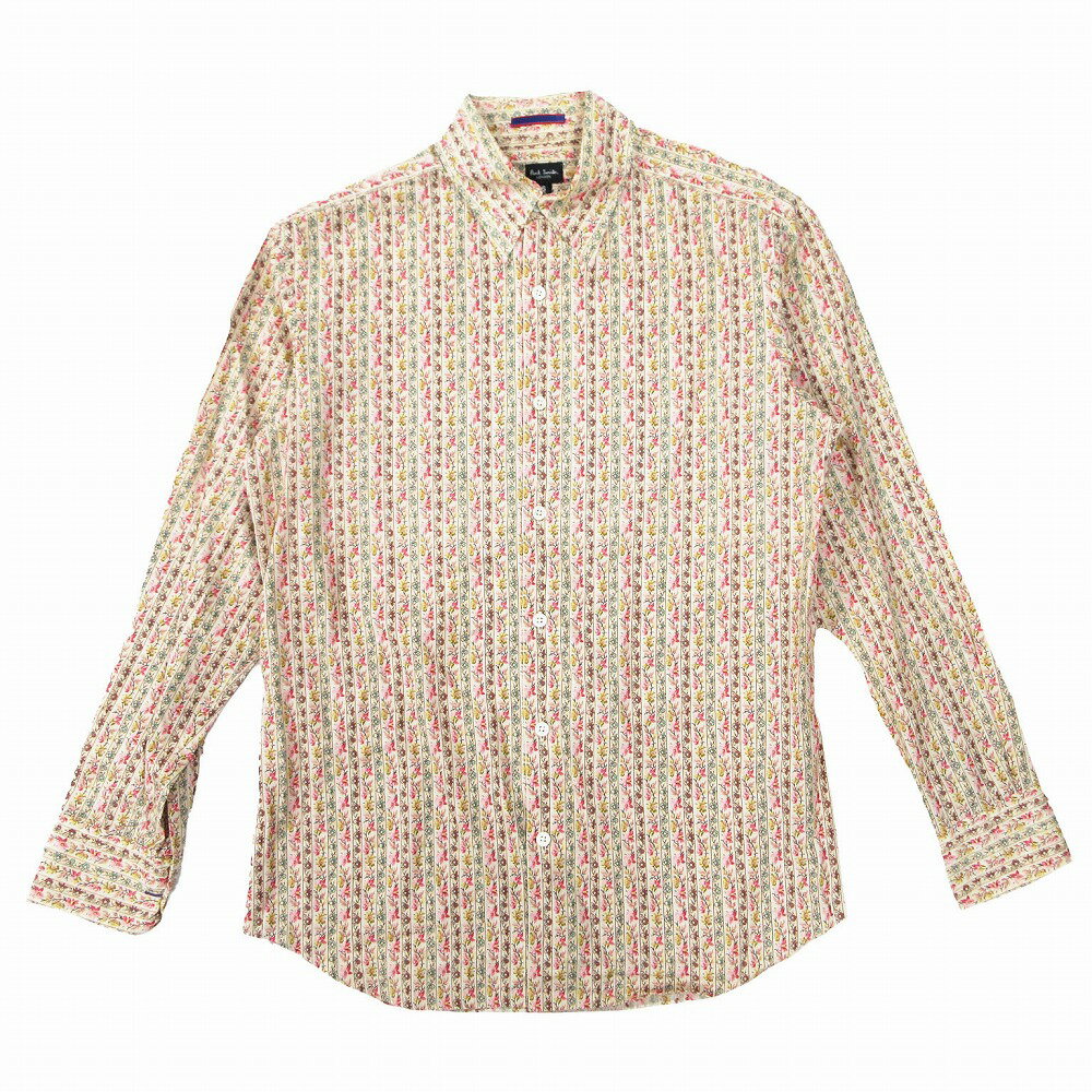 &nbsp; 商品名 &nbsp; 【Paul Smith ポールスミス 小花柄 ストライプ シャツ ドレスシャツ 長袖 コットン トップス サイズS ベージュ メンズ】 &nbsp; 表記サイズ &nbsp; 【S】 &nbsp; 実寸サ...