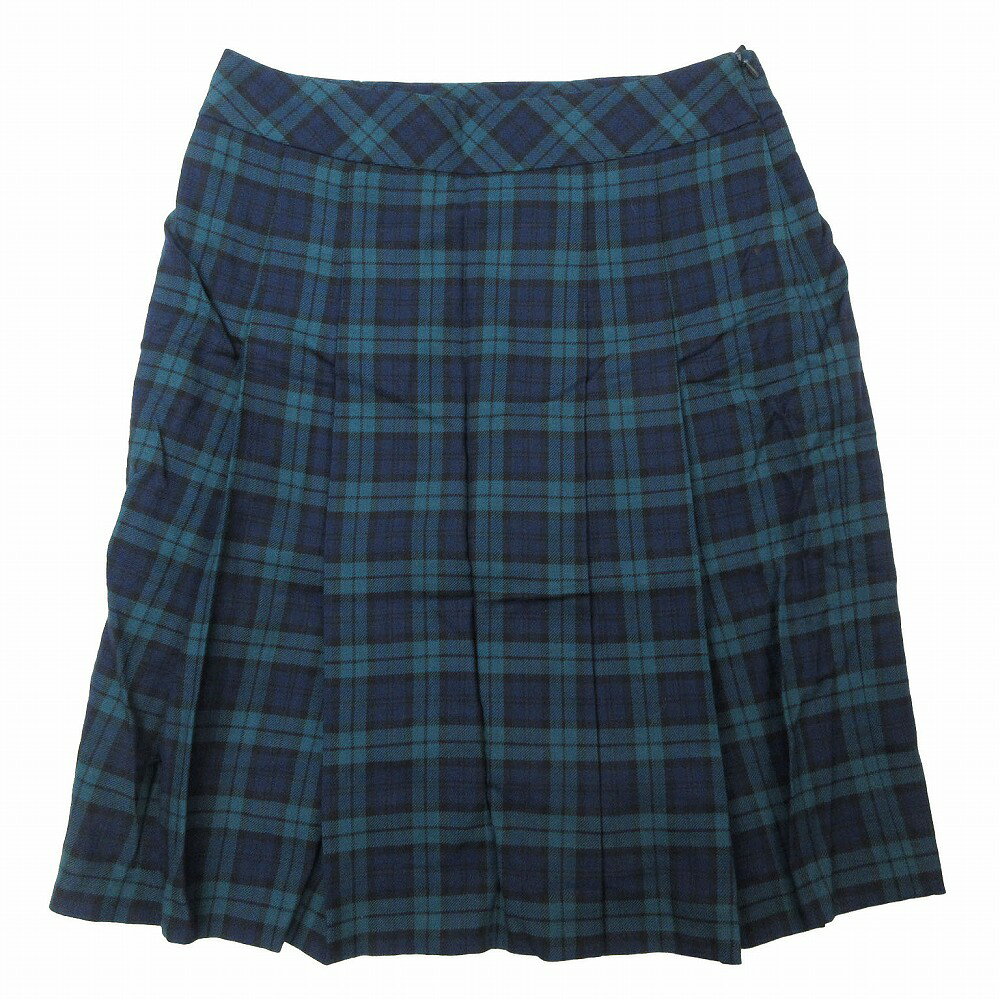 &nbsp; 商品名 &nbsp; 【ブルックス ブラザーズ 346 BROOKS BROTHERS ブラックウォッチ フロント プリーツ スカート 膝丈 2 紺 緑 レディース ur18】 &nbsp; 表記サイズ &nbsp; 【2 X...
