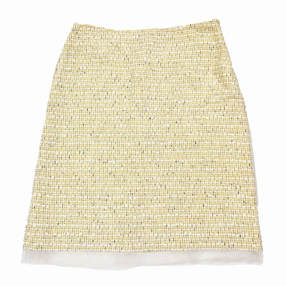 &nbsp; 商品名 &nbsp; 【Max Mara Studio マックスマーラ ステュディオ ツイード スカート ひざ丈 オーガンジー 42 M イエロー 黄色 レディース】 &nbsp; 表記サイズ &nbsp; 【42 / M】 ...