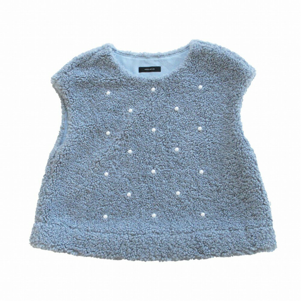 &nbsp; 商品名 &nbsp; 【#anc さえら NAPATA MELLOE M33-28076 ボア パール装飾 ノースリーブ ベスト ライトブルー サイズ2 M レディース】 &nbsp; 表記サイズ &nbsp; 【2(M)】 ...