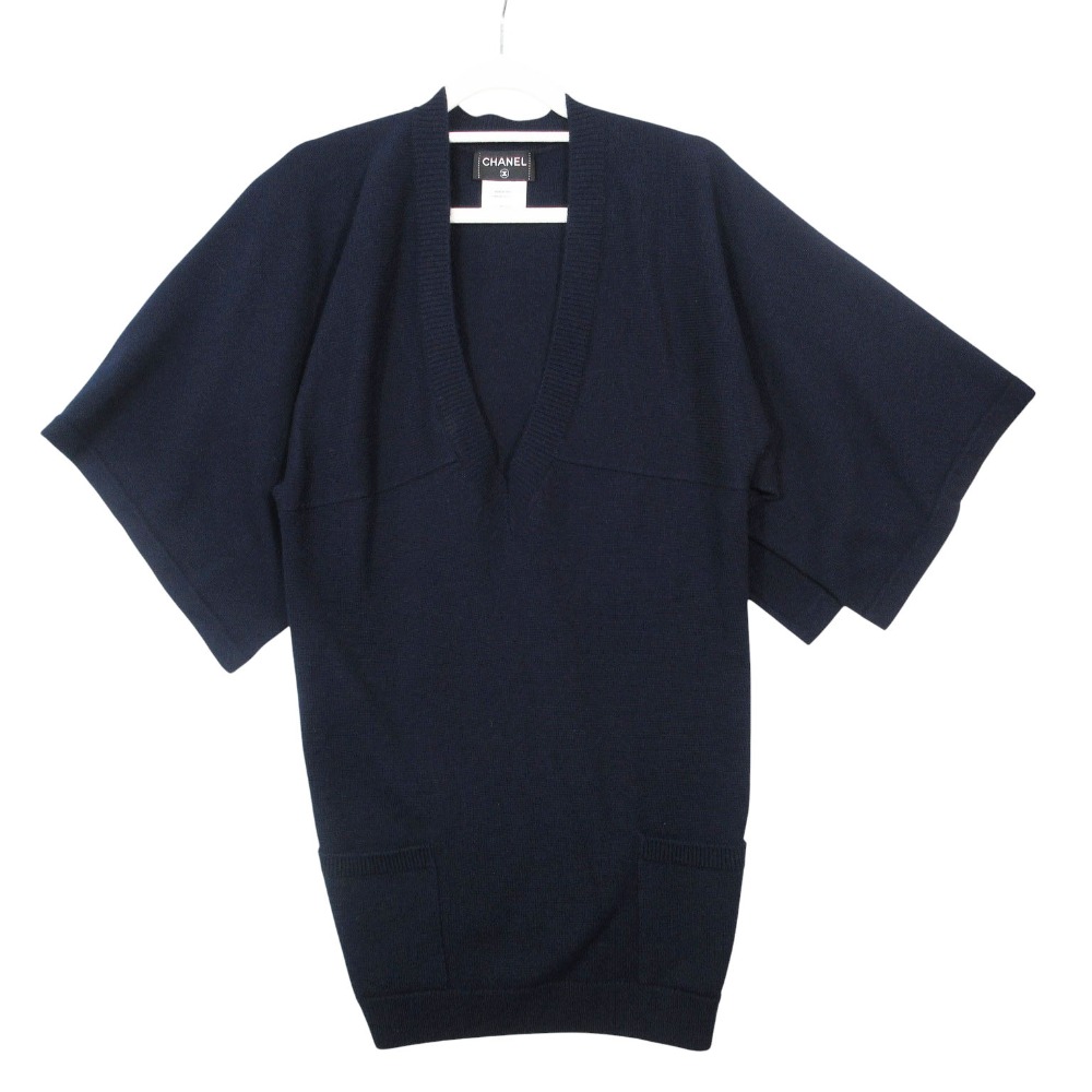 &nbsp; 商品名 &nbsp; 【美品 CHANEL シャネル カシミヤ100％ ニット セーター Vネック ケープ風 P42913K04371 40 L ネイビー レディース】 &nbsp; 表記サイズ &nbsp; 【40/L】 &...