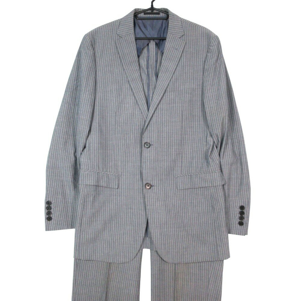 &nbsp; 商品名 &nbsp; 【BURBERRY BLACK LABEL バーバリー ストライプ スーツ セットアップ テーラード ジャケット スラックス 42R/S グレー メンズ】 &nbsp; 表記サイズ &nbsp; 【42/...