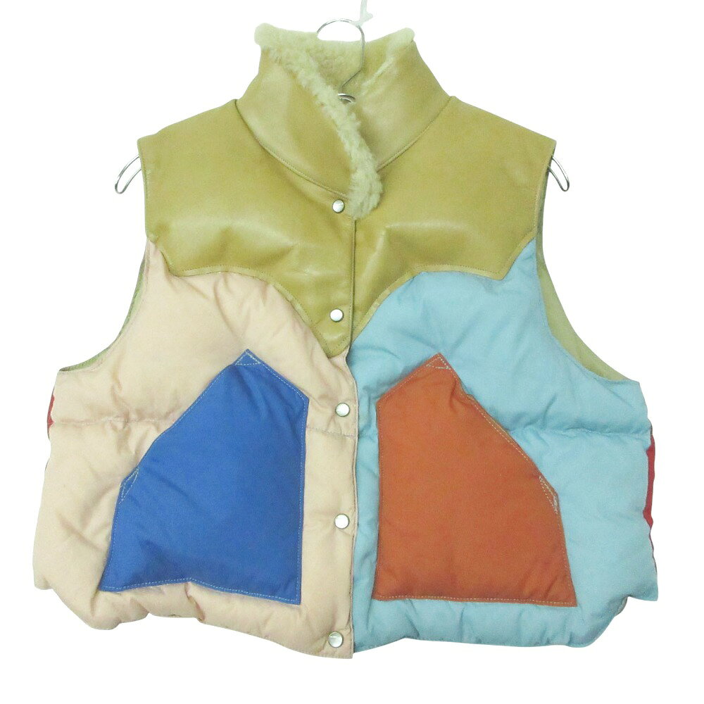 商品名 Rocky Mountain FeatherBed ロッキーマウンテンフェザーベッド ダウンベスト WOMEN'S SHORT CHRISTY VEST MULTI ヘリテイジ ショート丈 ナイロン レザー ベージュ ONE【M】 ...