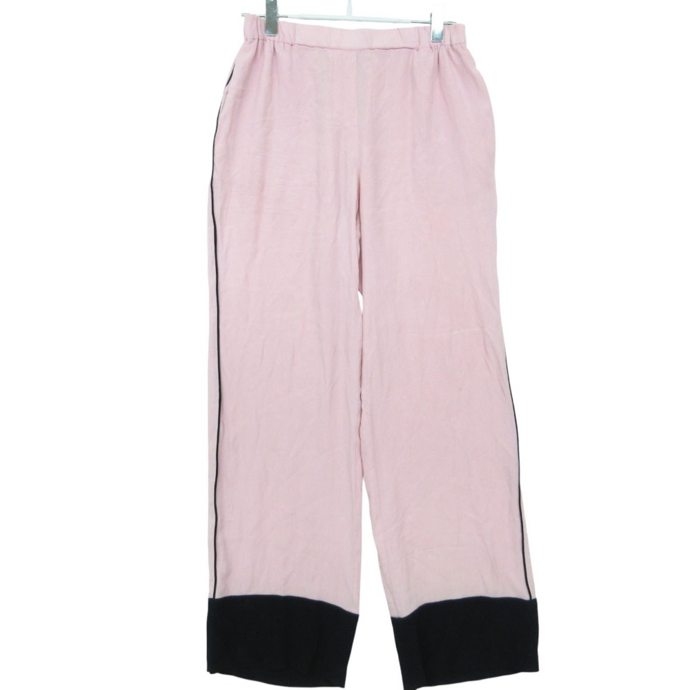 商品名 numero ventuno ヌメロヴェントゥーノ パンツ シルク混 サイドライン バイカラー イージーパンツ ボトムス ピンク 38【S】 レディース 【中古】 表記サイズ 38（S） 実寸サイズ 【ウエスト】約66cm 【もも幅...
