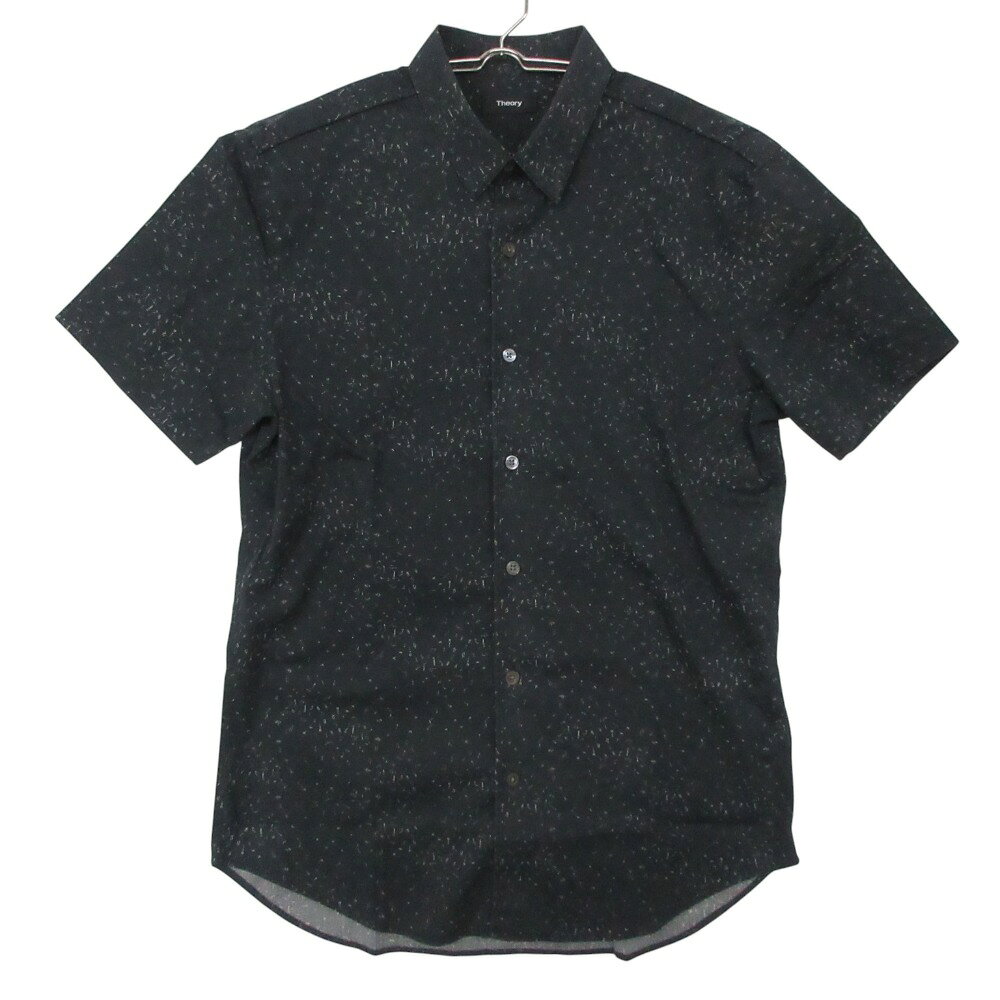 商品名 美品 theory セオリー 半袖シャツ 総柄 レギュラーカラー ショートスリーブ 前開き ブラック S【S】 メンズ 【中古】 表記サイズ S（S） 実寸サイズ 【肩幅】約44cm 【着丈】約70.5cm 【身幅】約48.5cm ...