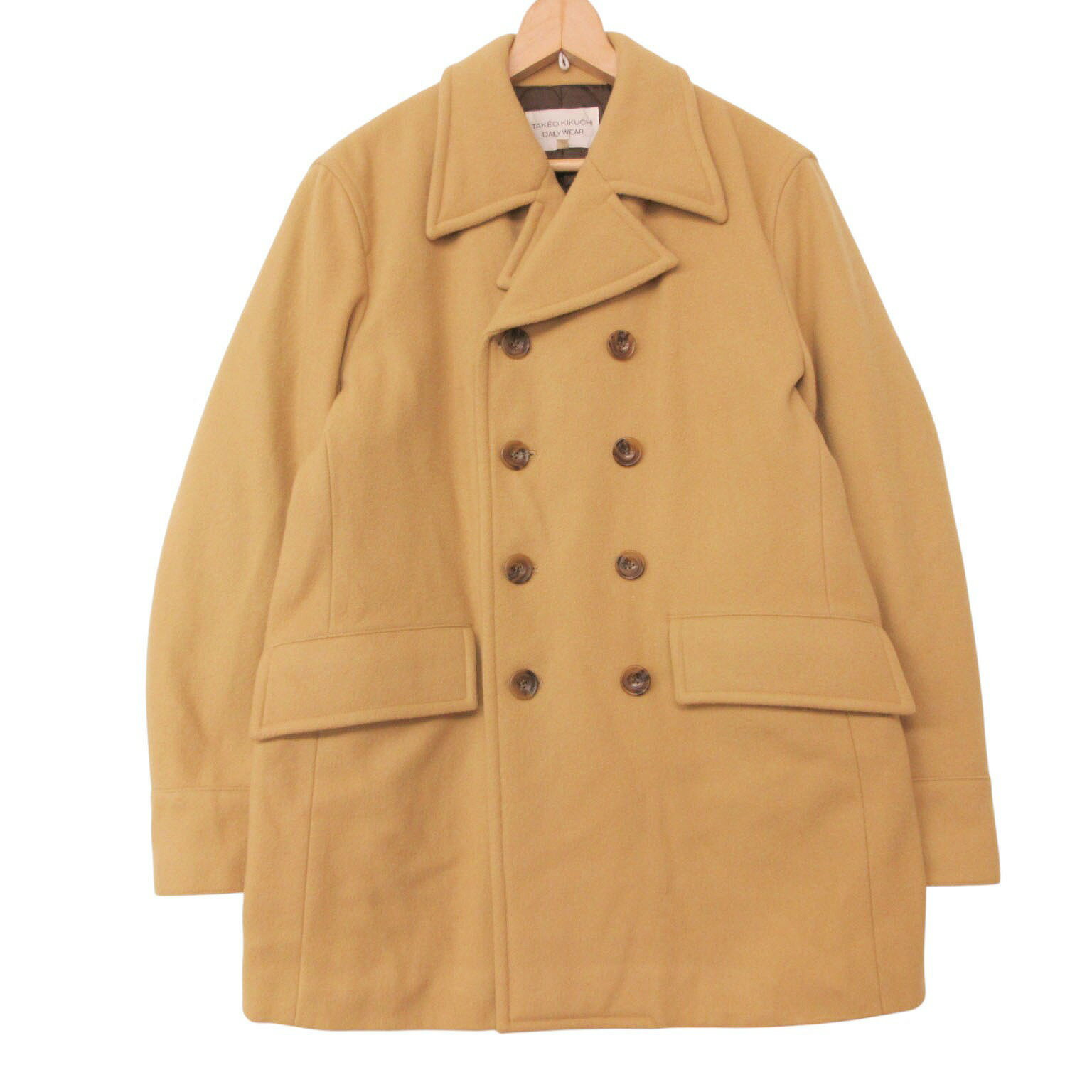 商品名 TAKEO KIKUCHI タケオキクチ トレンチコート ショート丈 ウール混 日本製 2【M】 メンズ 【中古】 表記サイズ 2（M） 実寸サイズ 【肩幅】約46cm 【着丈】約78cm 【身幅】約55cm 【袖丈】約62.5cm...