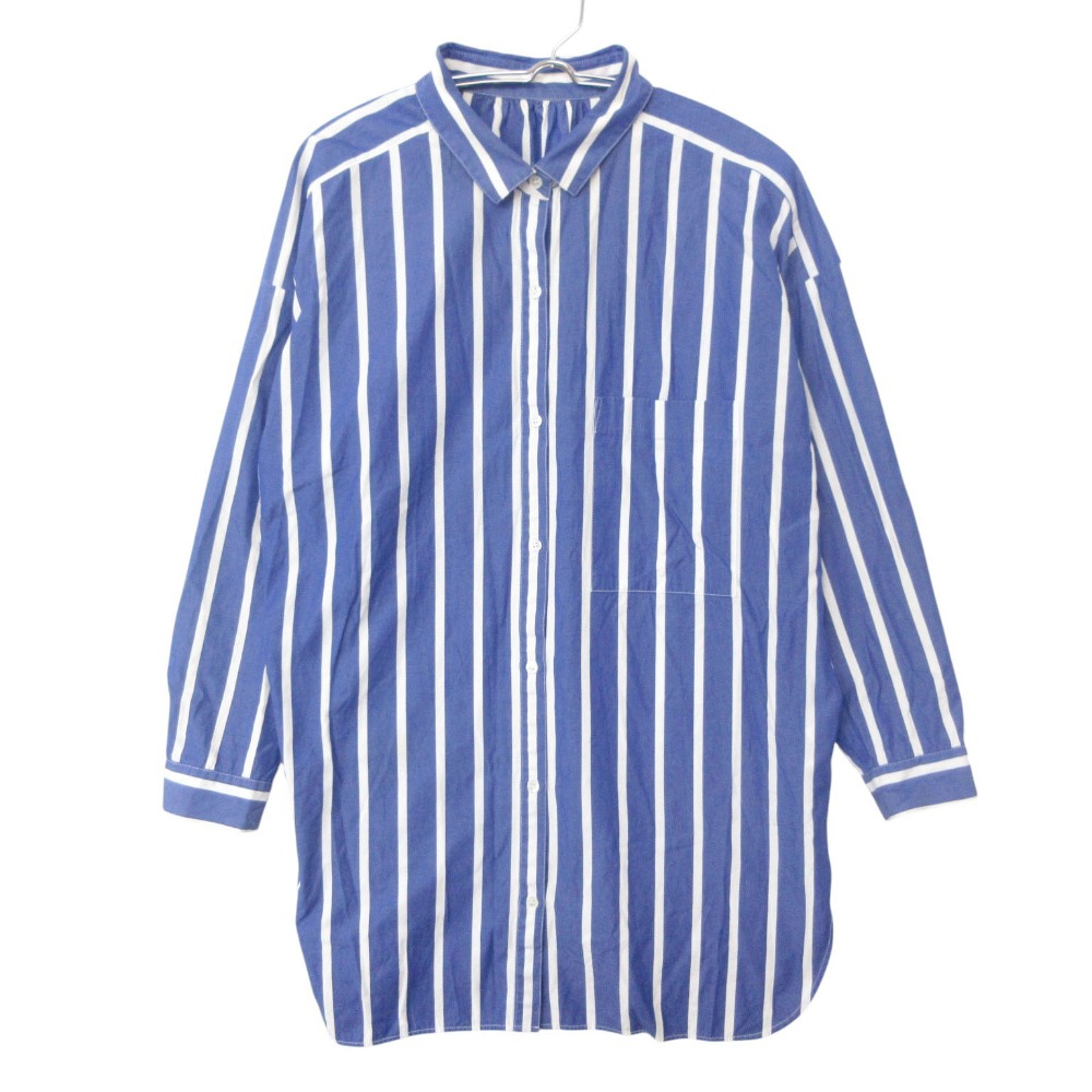商品名 美品 Spick and Span スピックアンドスパン 長袖シャツ トップス 七分袖 ロング コットン ブルー レディース 【中古】 実寸サイズ 【肩幅】約55cm 【着丈】約73cm 【身幅】約52cm 【袖丈】約42cm 素材...