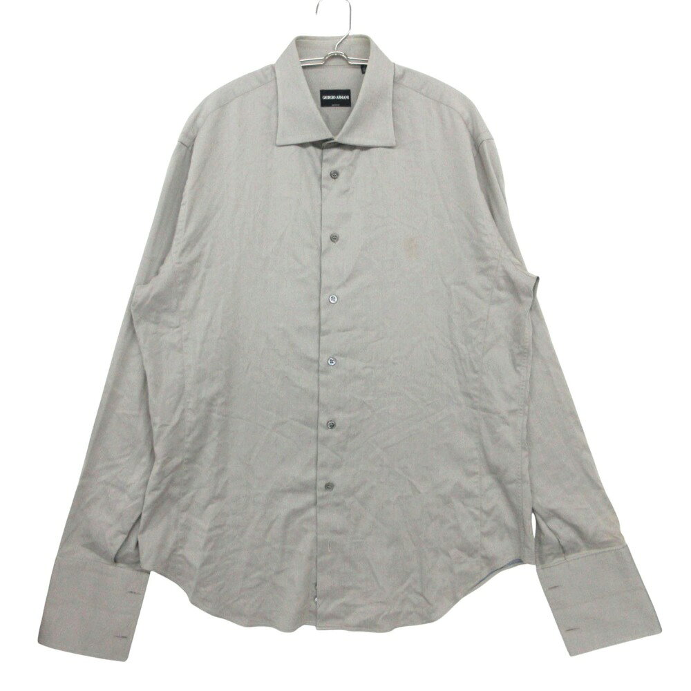 商品名 GIORGIO ARMANI ジョルジオアルマーニ 長袖シャツ ホリゾンタルカラー ドレスシャツ ストレッチ トップス グレー 16 2/1 /42【XL】 メンズ 【中古】 GIORGIO ARMANI Long sleeve s...