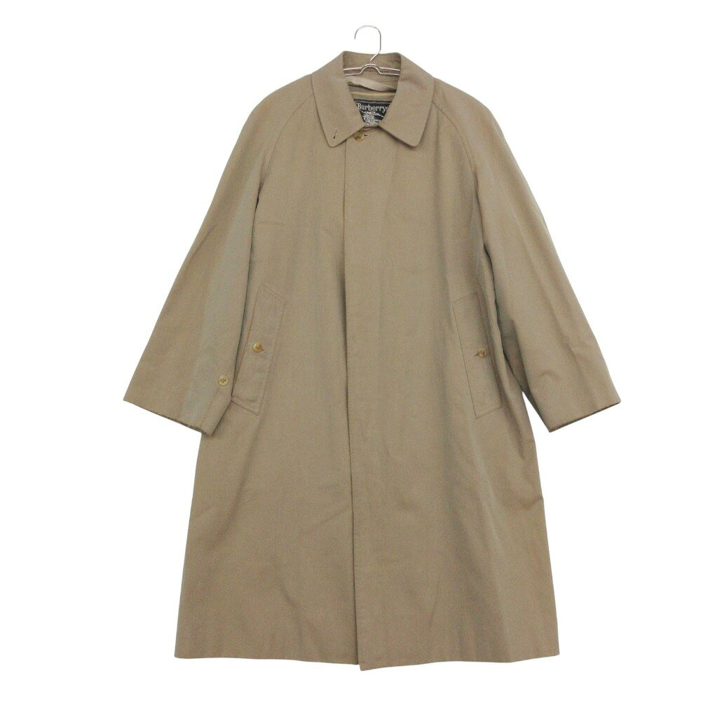 商品名 Vintage Burberrys バーバリーズ ステンカラーコート 英国製 バルマカーンコート コットンギャバジン ジャケット ロング丈 ノバチェック柄 オールド アウター ベージュ 90-165【S】 メンズ 【中古】 Vint...