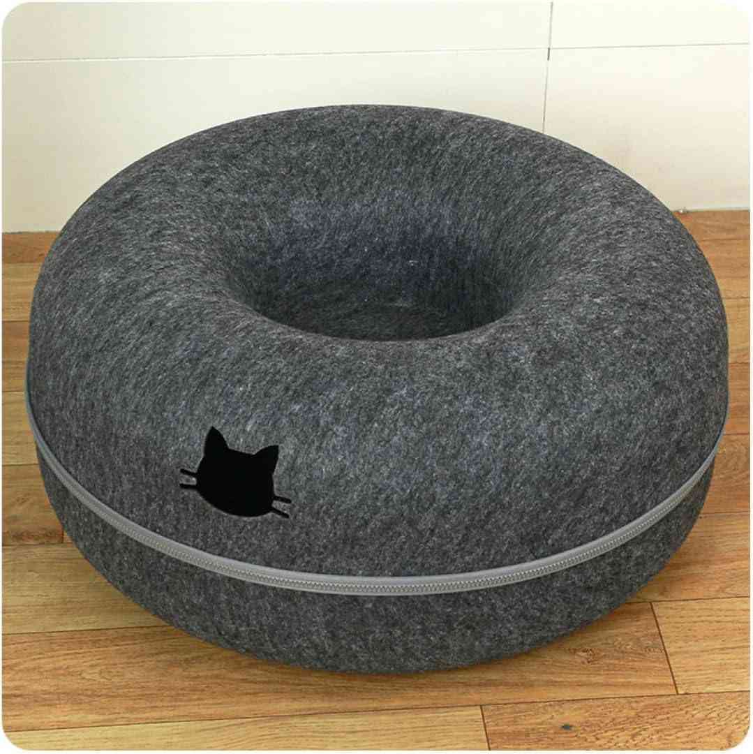 　　　 -------商品詳細------- 【サイズ】S：50*50*20cm L：60*60*28cm 【カラー】ピンク ブルー ライトグレー ダーググレー 【素材】当社の猫用トンネルベッドは高品質のフェルト素材で作られています。耐摩耗...