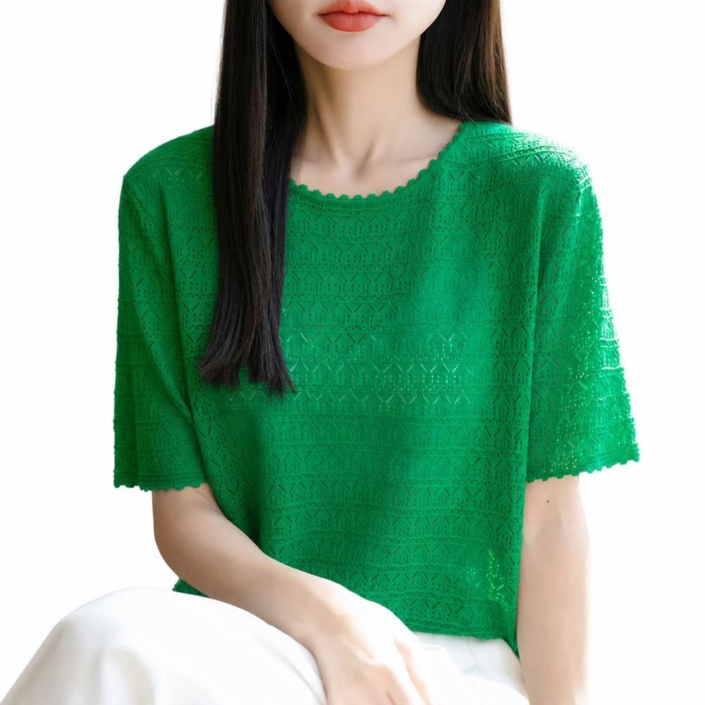 　　　 ◆◇◆売れている秘密◆◇◆ 【上品な透かし編みデザイン】繊細な透かし彫りジャカードを施した、エレガントな「サマーニット レディース 半袖」です。首元を美しく見せる上品なクルーネック仕様で、女性らしい柔らかな雰囲気を演出します。涼しげ...