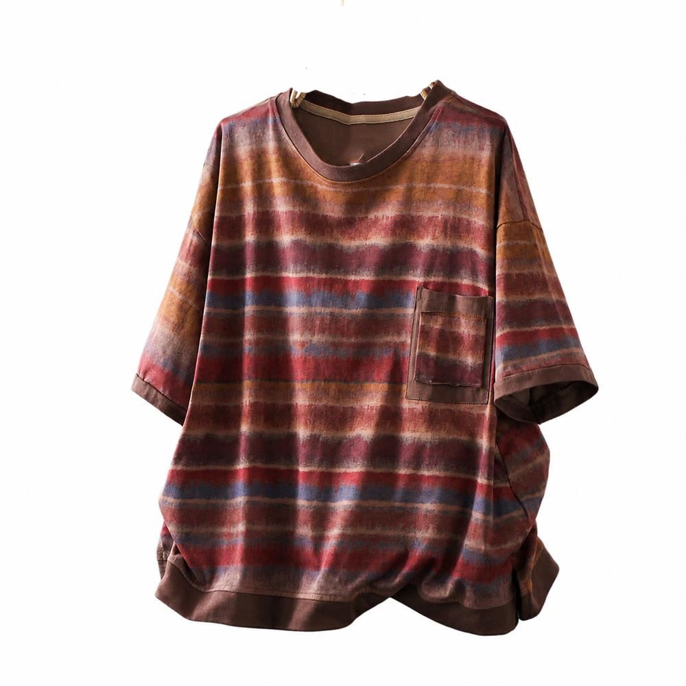 　　　 ◆◇◆売れている秘密◆◇◆ 【レトロでおしゃれなボーダー tシャツ】落ち着いたヴィンテージ風のマルチカラーが目を引くレディース tシャツ 半袖は、着るだけでこなれ感を演出します。風合い豊かなコットン tシャツの風合いと、胸元のワンポ...