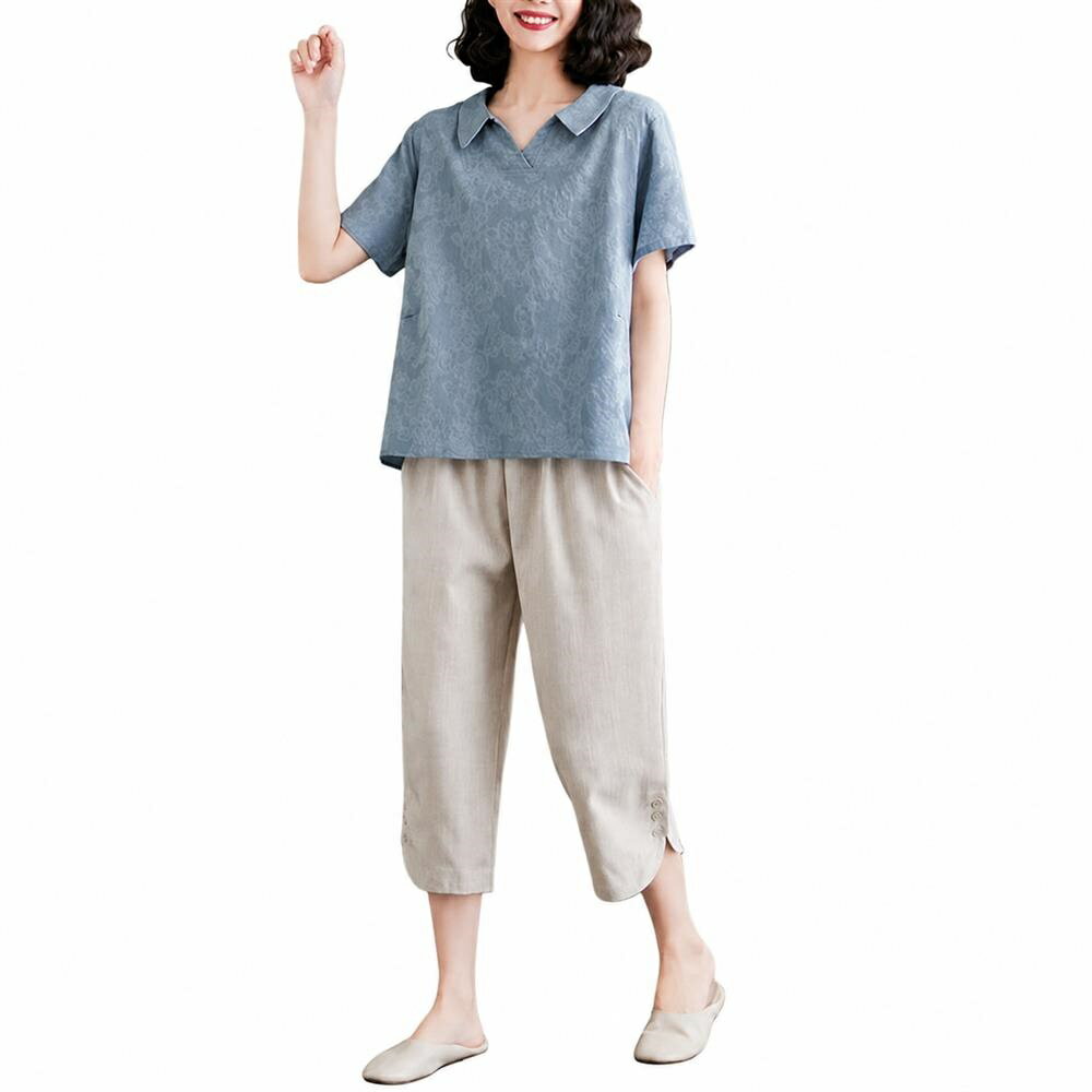 　　　 ◆◇◆売れている秘密◆◇◆ 【ナチュラルな綿麻素材】この綿麻セットアップは、肌に優しい天然素材を採用しており、清涼感のある着心地を実現します。上品な襟付きブラウスとクロップドパンツの組み合わせが、大人の女性の品格を演出。夏のレディー...
