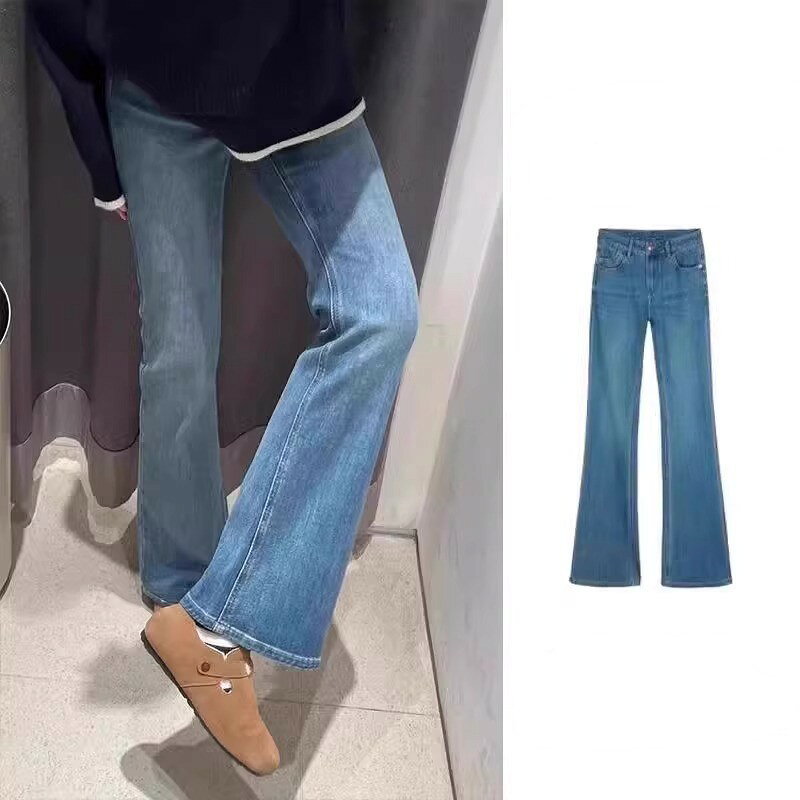 　　　 ◆◇◆売れている秘密◆◇◆ 【レトロ感 ブーツカットパンツ】春夏のトレンドを取り入れた、フレンチレトロな雰囲気漂うスライトフレアジーンズです。計算されたハイウエスト設計により、腰位置を高く見せ、穿くだけで自然なスタイルアップを叶えま...