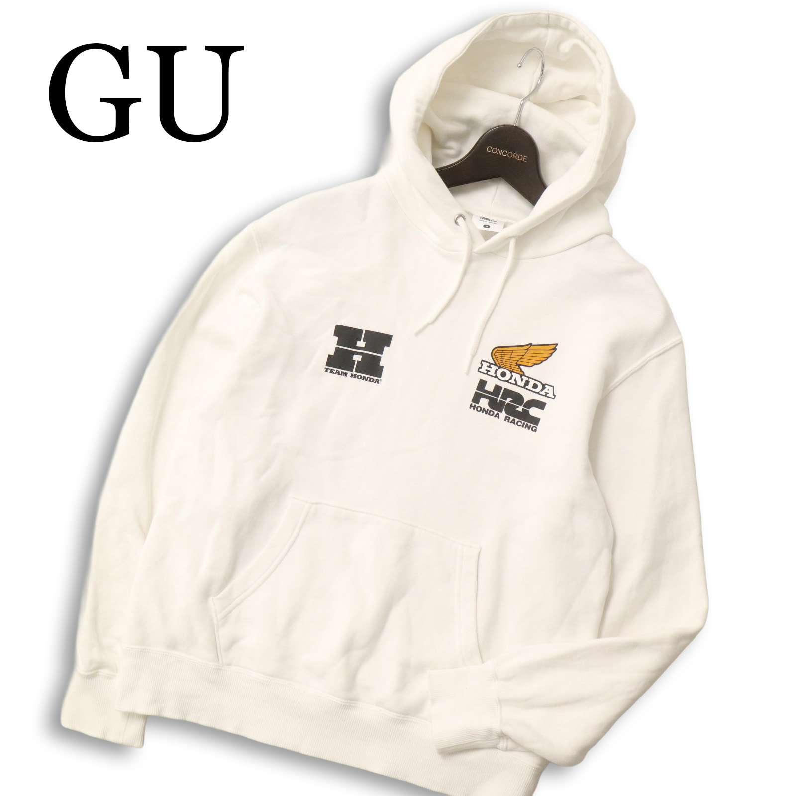 24SS★ GU× Honda ジーユー × ホンダ 通年★ プルオーバー スウェット ロゴ プリント パーカー Sz.M メンズ 白 ブランド GU サイズ・実寸 [サイズ表記] M 【実寸】 肩幅： 約49.0 cm 身幅： 約54.0...