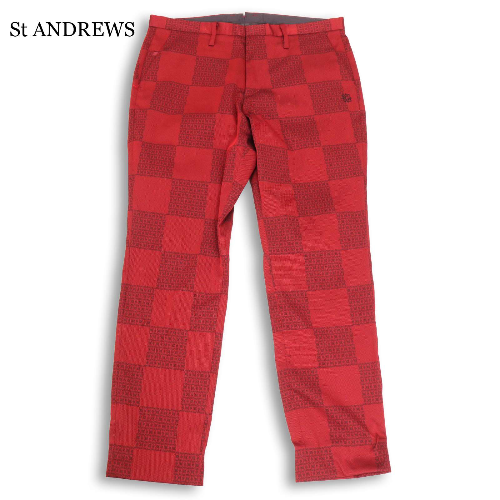 St ANDREWS セントアンドリュース ゴルフ 通年★ ホースビット柄 大判チェック ストレッチ スラックス パンツ Sz.LL メンズ ブランド St ANDREWS サイズ・実寸 [サイズ表記] LL 【実寸】 ウエスト： 約45....