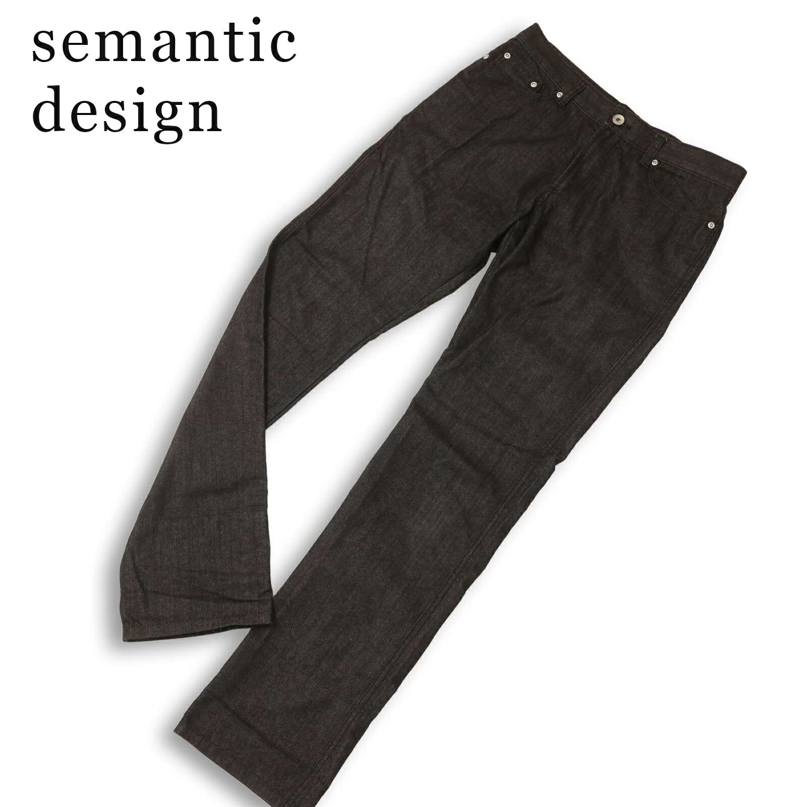 semantic design セマンティック デザイン 通年★ スリム スキニー ヘリンボーン デニム パンツ ジーンズ Sz.M メンズ ブランド semantic design サイズ・実寸 [サイズ表記] M 【実寸】 ウエスト： ...