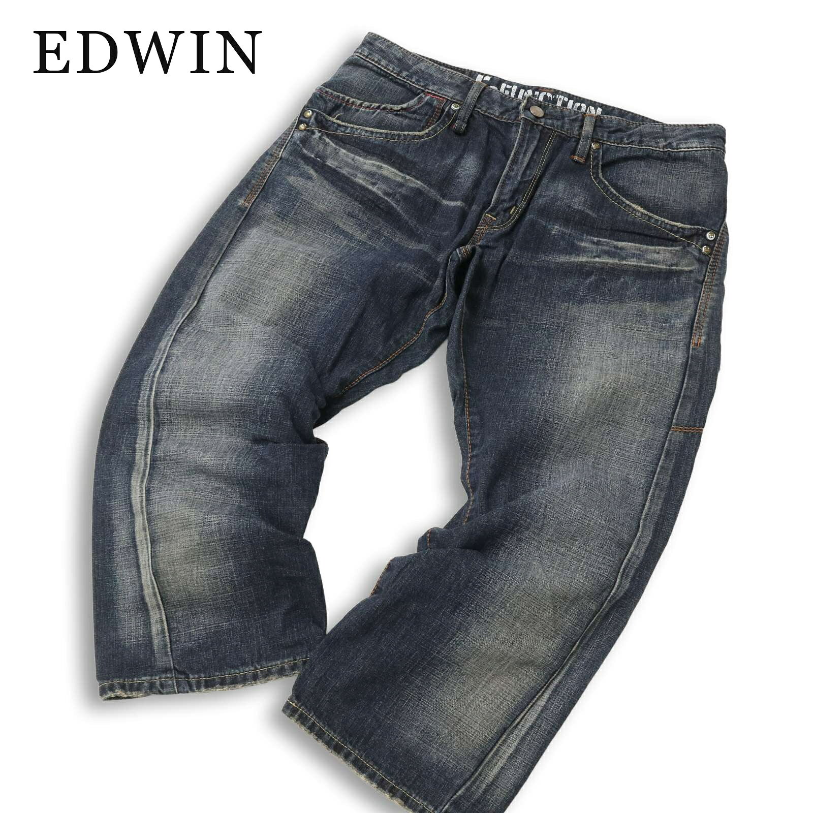 EDWIN エドウィン 春夏★ 【E-FUNCTION】 EG5094 立体裁断 USED加工 クロップド デニム パンツ ジーンズ Sz.L メンズ ブランド EDWIN サイズ・実寸 [サイズ表記] L 【実寸】 ウエスト： 約42.0...