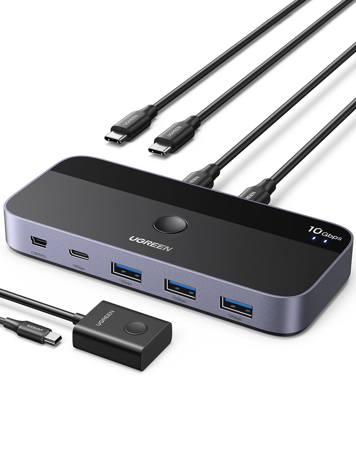 🟢2台のUSB-Cパソコンで複数のデバイスを共有： UGREEN 2-入力 4-出力 USB-C切替器は、2台のパソコンの間でキーボード、マウス、スマホなど4台のUSBデバイスの共有をサポートします。仕事用のパソコンと個人用...