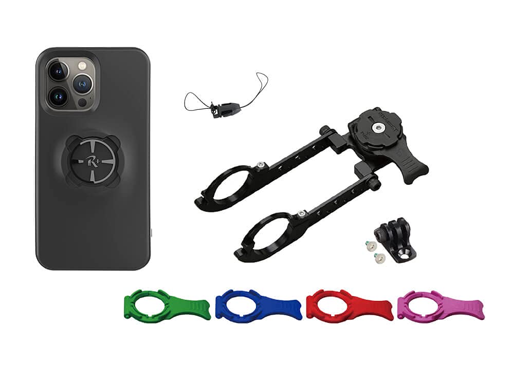 ナローマウント [R+Narrow1]4色の解除レバー付きと専用ケースのセット品 エアロハンドルにも対応しやすいクランプ幅 約6mmと薄いナロータイプ のマウント マウントが自由に動かせるから、ポジョンやバイクのタイプを選ばず 取付位置 A...
