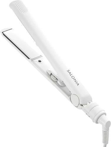 サロニアの定番商品ストレートヘアアイロン 24mm ホワイト スピーディーな立ち上がり電源を入れてから約30秒*で使用可能な温度に到達(*最低設定温度に到達するまでの時間) 髪にやさしくスタイリングマイナスイオン搭載、すべりの良い2種類のコ...