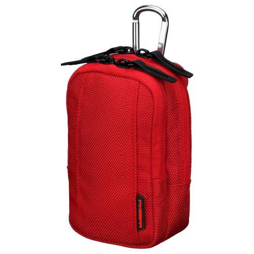 Wポケット式でカメラやスマホなどをまとめて収納 背面メイン収納部寸法 : W65×H120×D35mm 前面サブ収納部寸法 : W65×H120×D15mm 表面生地材質 : 1680Dナイロン 背面に縦横ベルト対応の面ファスナー、カラビナ...