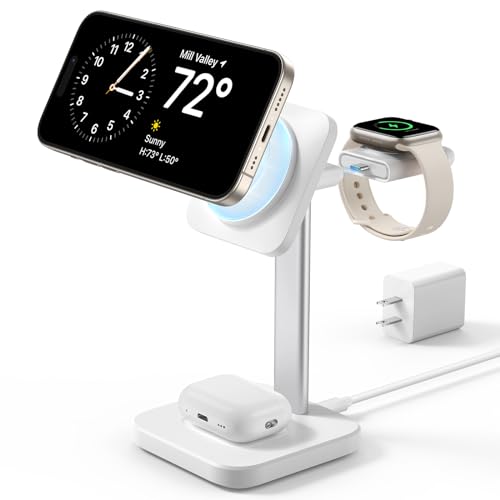 3in1マグネット充電iPhone、AirPods、Apple Watchを同時充電。iPhone 16/15/14/13/12シリーズ、AirPods 4 with Active Noise Cancellation、 Apple Wat...