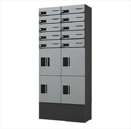 特長プチ宅unit(宅配ボックス)と郵便ポストと固定用背面パネルと幅木の10戸用(10世帯)の据置型ユニットセット商品です 据置設置タイプで場所を選ばず設置も可能です郵便物の受け取りはもちろん、宅配便の受け取りも可能となります 捺印付宅配ボ...