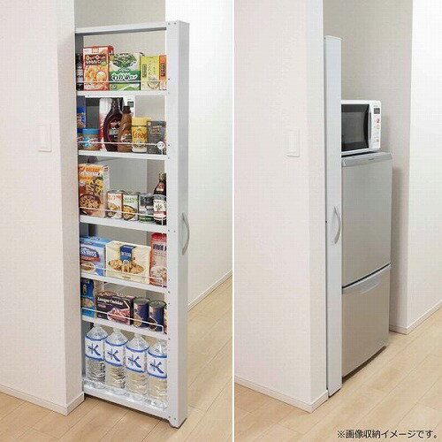 商品説明上品でさわやかな白「マットホワイト」シンプルなデザインなので、どんなデザインでも馴染みます。転倒防止チェーン付き。キャスター付きで隙間から引き出せば、左右どちらからでも取り出せます。本体サイズ:幅106×奥行577×高さ1654mm...