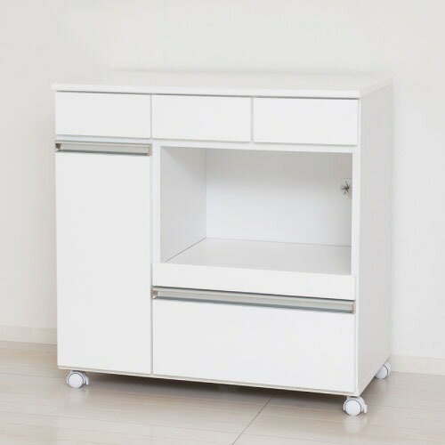 商品説明天板と前面は光沢のある美しい鏡面仕上げで、高級感があります。 上部は小物整理に便利な引出し、扉収納と下部引出しは食器や食品類をたっぷり収納できます。 スライド棚と下部引出しは、スライドレールで出し入れがスムーズです。 背面も化粧仕上...