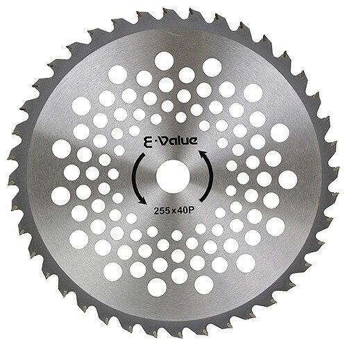 商品説明軽量タイプで刈払作業の負担を減らします。 【用途】 草刈り作業。 【機能】 ●強力斜め埋め込みのため耐久性抜群です。 ●刃先全面研磨なので、切れ味抜群です。 ●軽量で楽に作業が行なえます。 【仕様】 ●外径：255mm。 ●刃数：4...