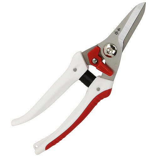 商品説明軽くて握りやすい小型剪定鋏です。 【用途】 枝葉の剪定・整枝作業に。 【機能】 ●軽量で使いやすいPC製ハンドルです。 ●ワンタッチで操作できるロック機能付きです。 【仕様】 ●刃先：芽切剪定刃。 ●刃硬度：HRC50±2。 【材質...