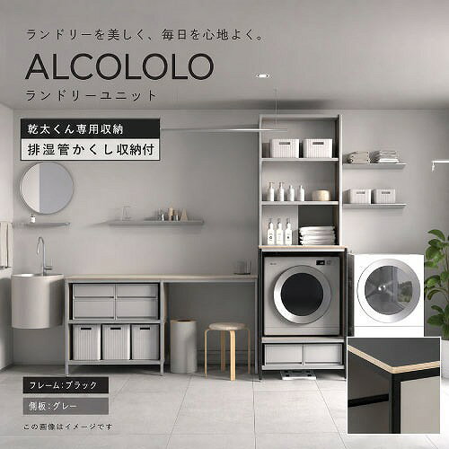 商品説明乾太くんを美しく設置するための、専用収納ユニット。 アルミフレームとリノリウム天板が、ランドリー空間の質感を高めます。 洗濯機との横並び設計により、洗濯から乾燥までの動線も自然に繋がります。 排湿管かくし収納と組み合わせれば、排湿管...