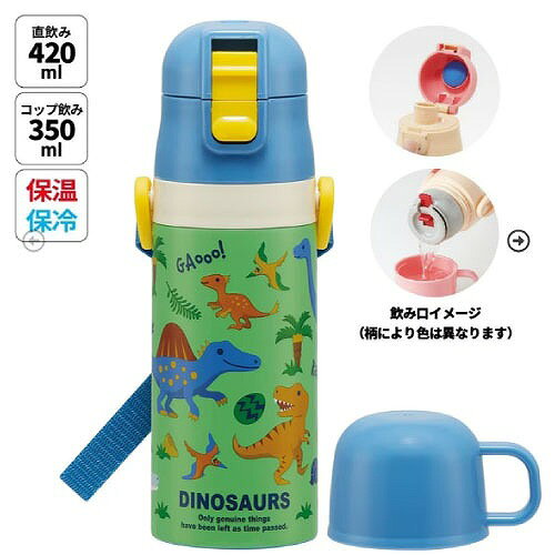商品説明学校によっては水筒のタイプ指定がある場合も…。 そんな時には2通りの使い方ができるこちらをオススメ★ 2種類ある飲み口を付け替えて、 直接口を付けて飲めるダイレクト飲みタイプと、 温かい飲み物もOKのコップ飲みタイプで使い分け！ そ...