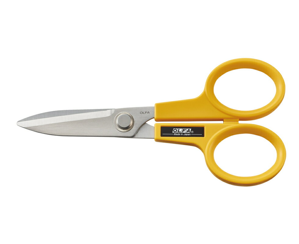丈夫に仕上げたステンレス刃の家庭用万能ばさみ。 刃はフィルムやビニールも滑らず簡単にカットできるギザ加工仕上げ。 メーカー：オルファ 入数：10個