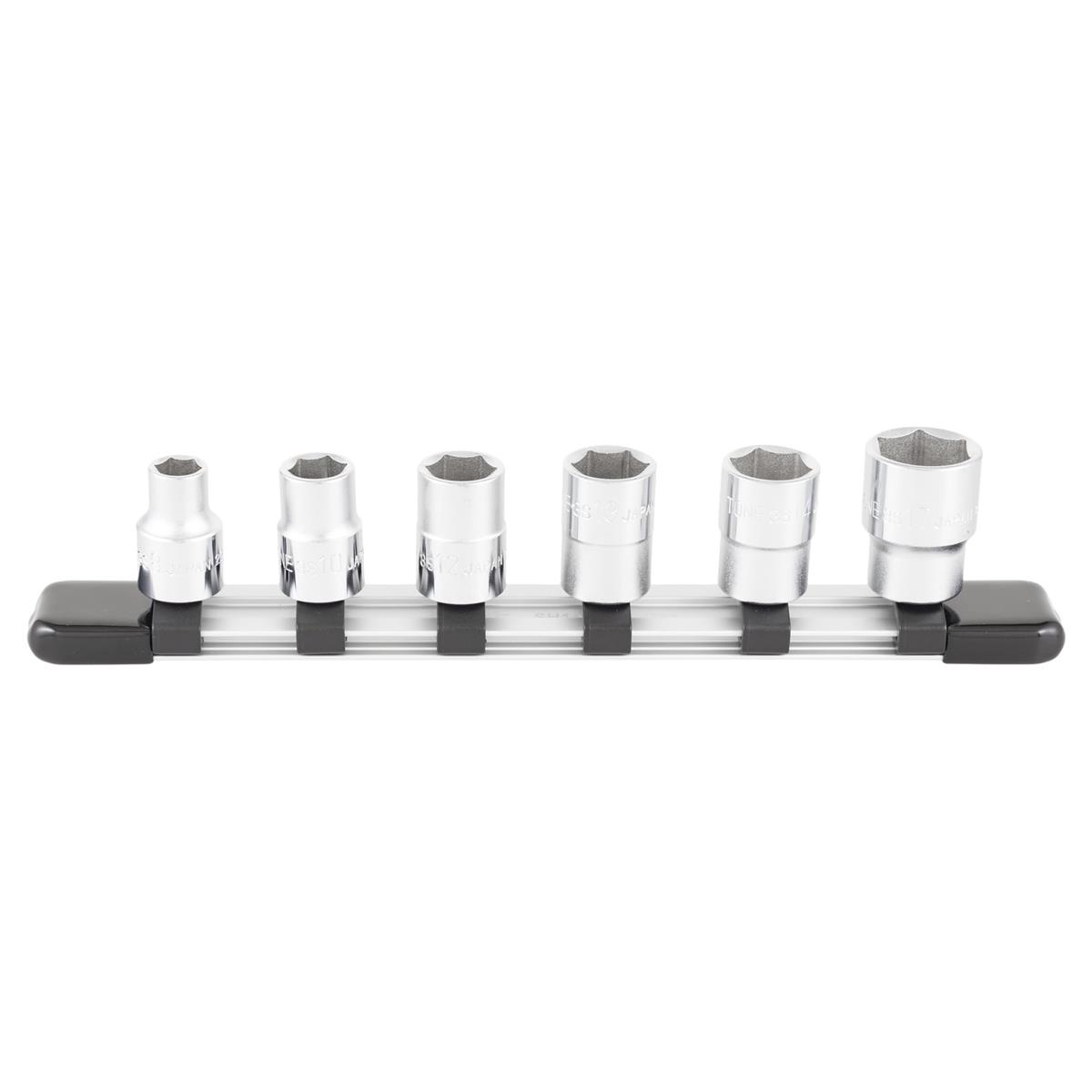 スタイル：HS306:内容6点◆商品名：トネ(TONE) ソケットセット(6角・ホルダー付) HS306 差込角9.5mm(3/8") 内容6点差込角(mm):9.5ソケット内容:3S-08、10、12、13、14、17セット内容(点):6...