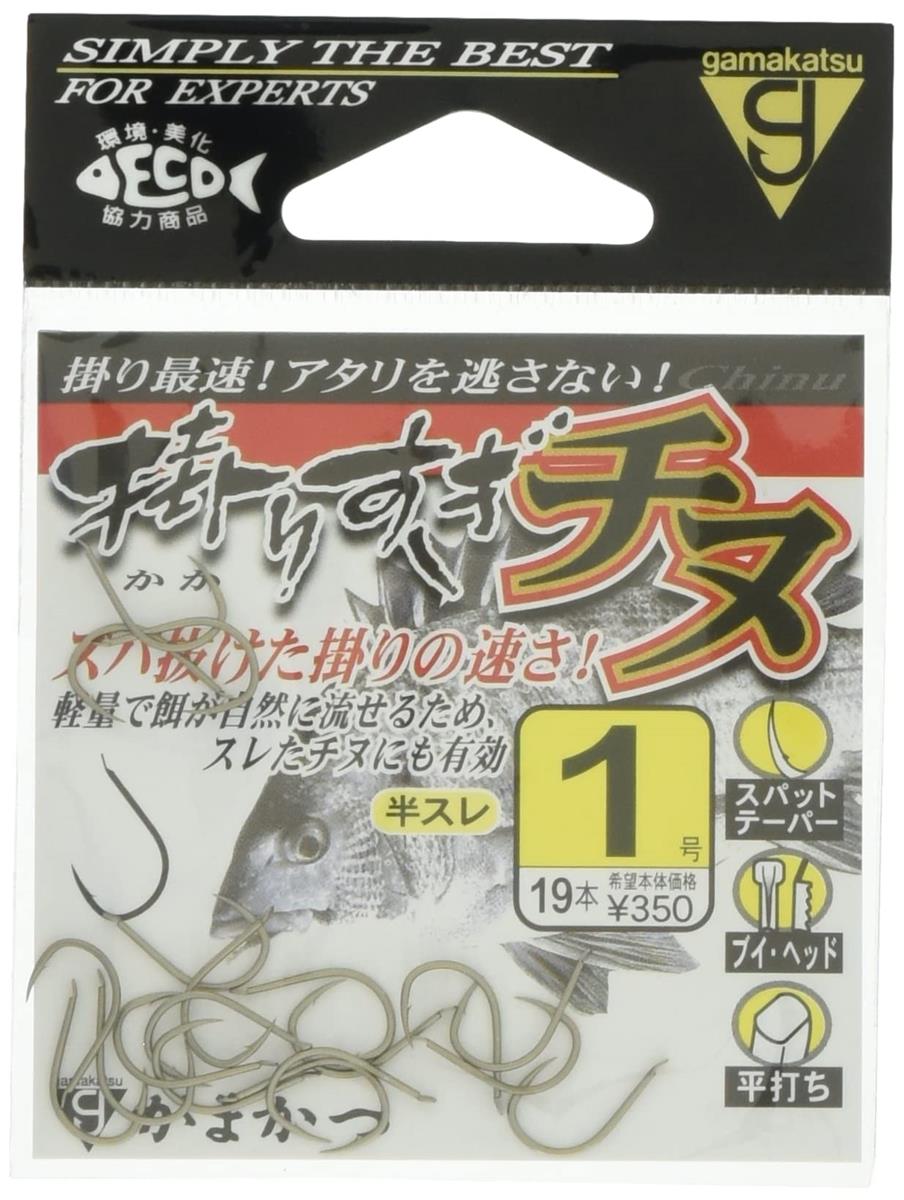 スタイル：1号◆商品名：がまかつ(Gamakatsu) 掛リスギ フック チヌ 1号 釣り針号数:1入本数:19喰わせやすさと掛かりの良さを追求した短軸・細軸設計。鈎先にスパットテーパーを施し、耳部にはVヘッドを採用。魚へのコンタクトも素晴...