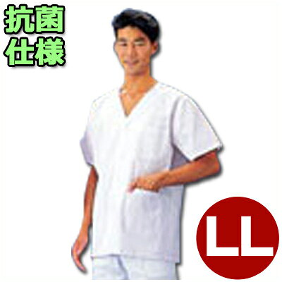 材質：タッサー…ポリエステル65％、綿35％サイズ：LL着丈：79cm肩巾：49cm胸囲：116cm半袖：26cm色：ホワイト●抗菌仕様※当商品は、ご注文を承ったあとで、メーカーより取り寄せとなります。ご注文から発送まではおおむね4〜7営業...