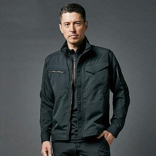 軽量性とストレッチに耐久性をプラスしたワークジャケット 商品仕様 ・素材:ポリエステル100%(ストレッチタフ(撥水加工))・ファスナーポケット・左袖・左胸ペン差し・左袖反射プリントTS DESIGN(TSデザイン/藤和) ストレッチタフワ...