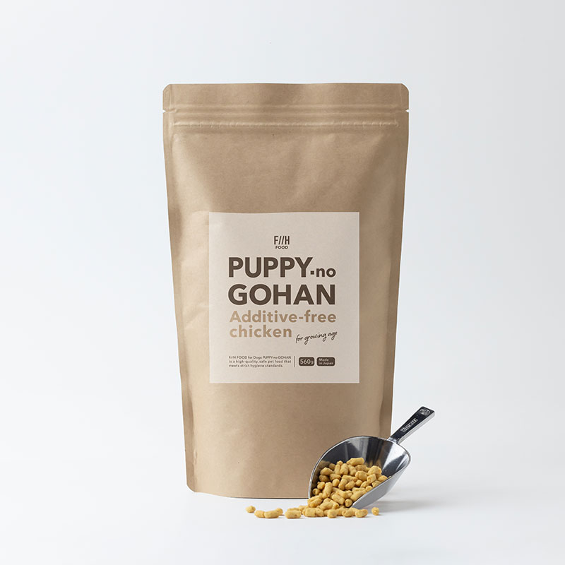 PUPPY-no GOHAN 〈適用〉 成長期に最適 〈給餌量の目安〉1日あたりの目安　体重2kg：52g、体重5kg：88g、体重7kg：112g ※去勢・避妊手術を行った子や個体差・活動量によって必要量は異なります。かかりつけ獣医師の指...