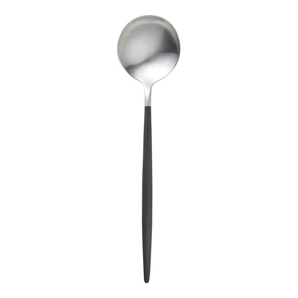 【18-8　リンクス　ブラックサテン　デザートスプーン　4536】 ●サイズ：全長180mmx幅42mm ●材質：ステンレス ●PVDコーティング ●食器洗浄機対応 ■「PVDコーティング」は薄くてかたい膜ができ、耐食性・耐摩耗性に優れます...