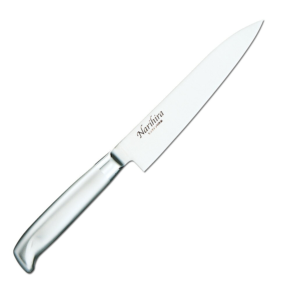 【成平　ペティナイフ　FC-60　両刃　15cm】 ●サイズ：刃渡り15cm（全長260mm）/背厚2.0mm ●重量：85g ●材質（刃）：モリブデン特殊鋼 ●材質（ハンドル）：18-8ステンレス ■ステンレスの一体構造のため洗いやすく衛...