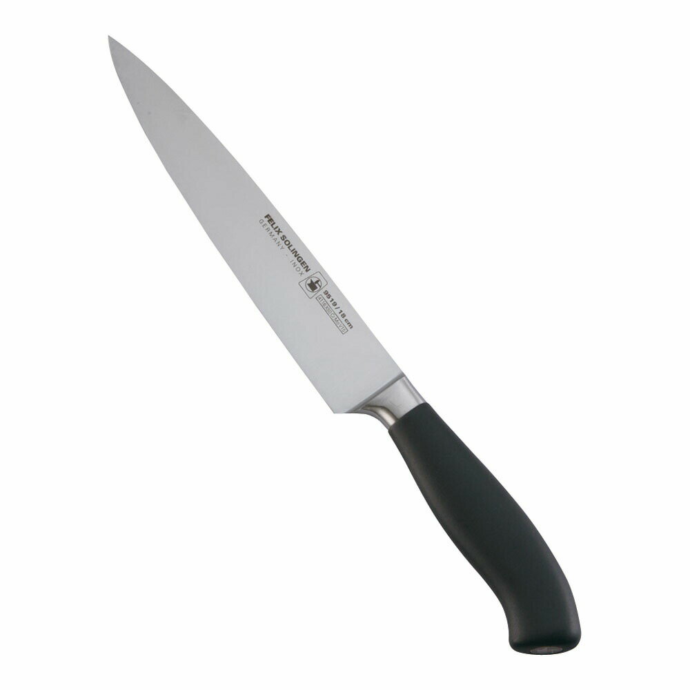 【フェリックス　プラチナム　ソールナイフ　両刃　19cm　951918】 ●サイズ：刃渡り190mm/全長291mm　背厚1.3mm ●重量：96g ●材質（刃）：モリブデン・バナジウム鋼 ●材質（ハンドル）：ポリアミド ■フェリックスプラ...
