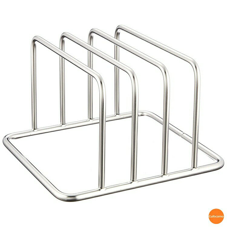 【18-8　コンパクトまな板立て　縦・横兼用型　CMT-3】 ●サイズ：200mmx200mmx高さH138mm ●材質：ステンレス製 ●収納枚数：30mm厚のまな板　3枚 ※まな板を縦に収納する場合は、高さ720mm以下でご使用ください。...