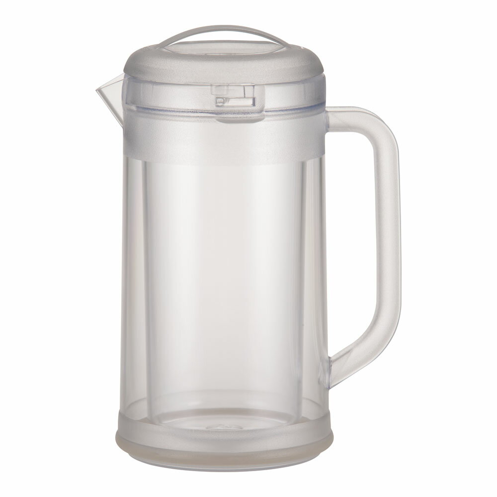 【BKノンウェットピッチャー1.7L　クリアー】 ●サイズ：φ140mmx高さH280mm ●容量：1.7L ●材質：ポリカーボネイト製（耐熱90℃） ■ラーメン、うどん・そば店や定食屋さんの定番ピッチャー！ ■2重構造のため水滴がつかず、...